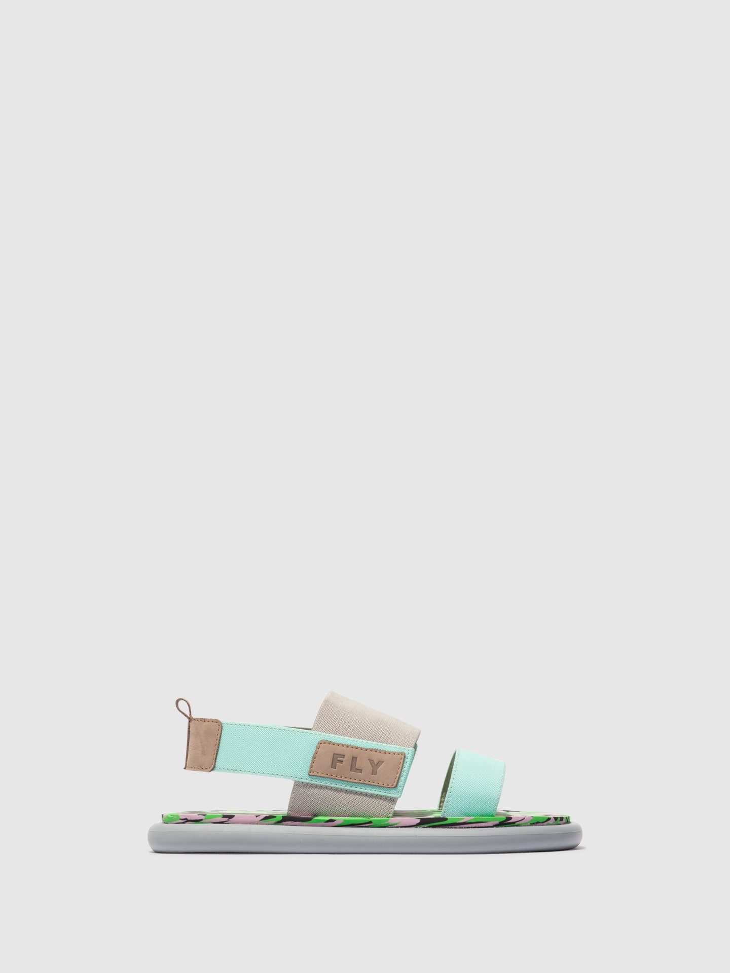 Sling-Back Sandals OICH064FLY CONCRETE/SPEARMINT/CAMU PINK – Fly London EU