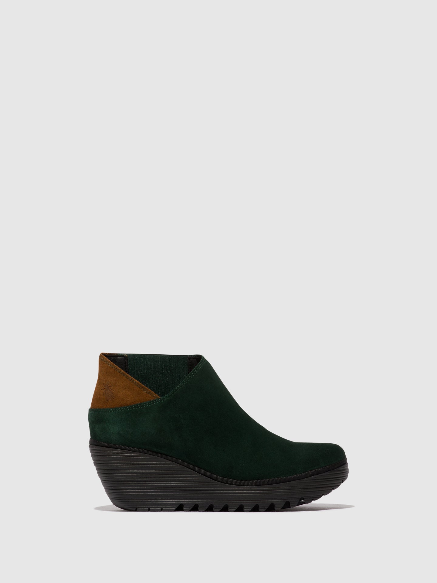 Zip Up Ankle Boots YEGO400FLY FOREST GREEN/CAMEL – Fly London EU